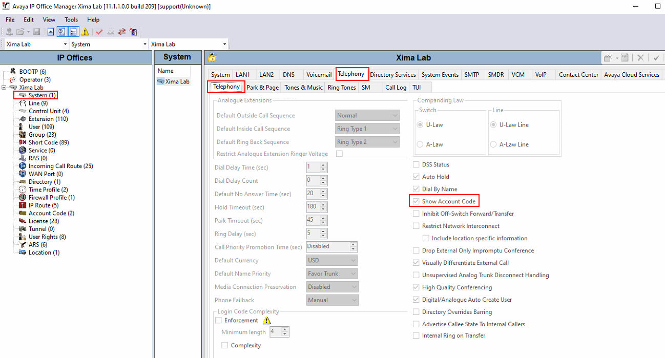 Configuration Requirements (Avaya IP Office) – Xima Software Support Portal